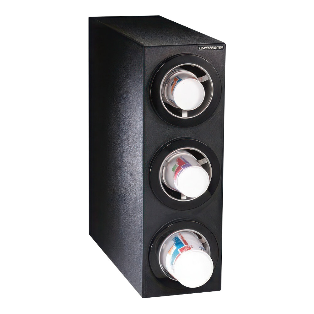 Dispense-Rite Black Polystyrene One-Size-Fits-All 3-Compartment ...