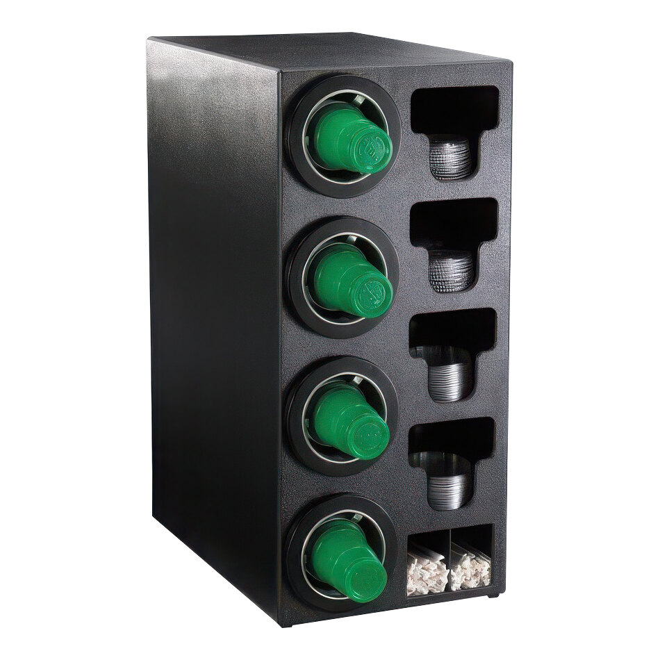 Dispense-Rite 32 1/4" Black Polystyrene Countertop One-Size-Fits-All 4 ...