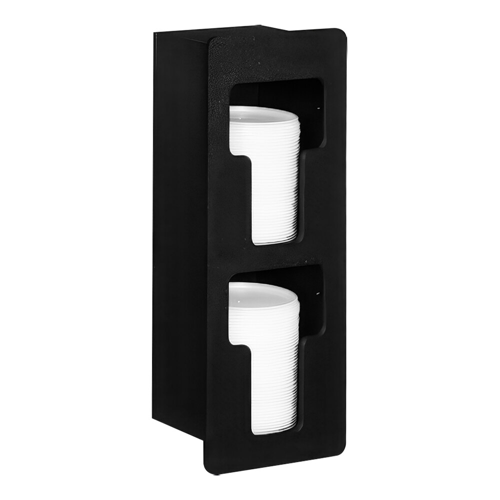 Dispense-Rite Black Polystyrene 2-Section Built-In Vertical Lid ...