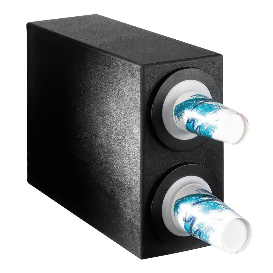 Dispense-Rite 16 1/4" Black Polystyrene Countertop One-Size-Fits-All 2 ...