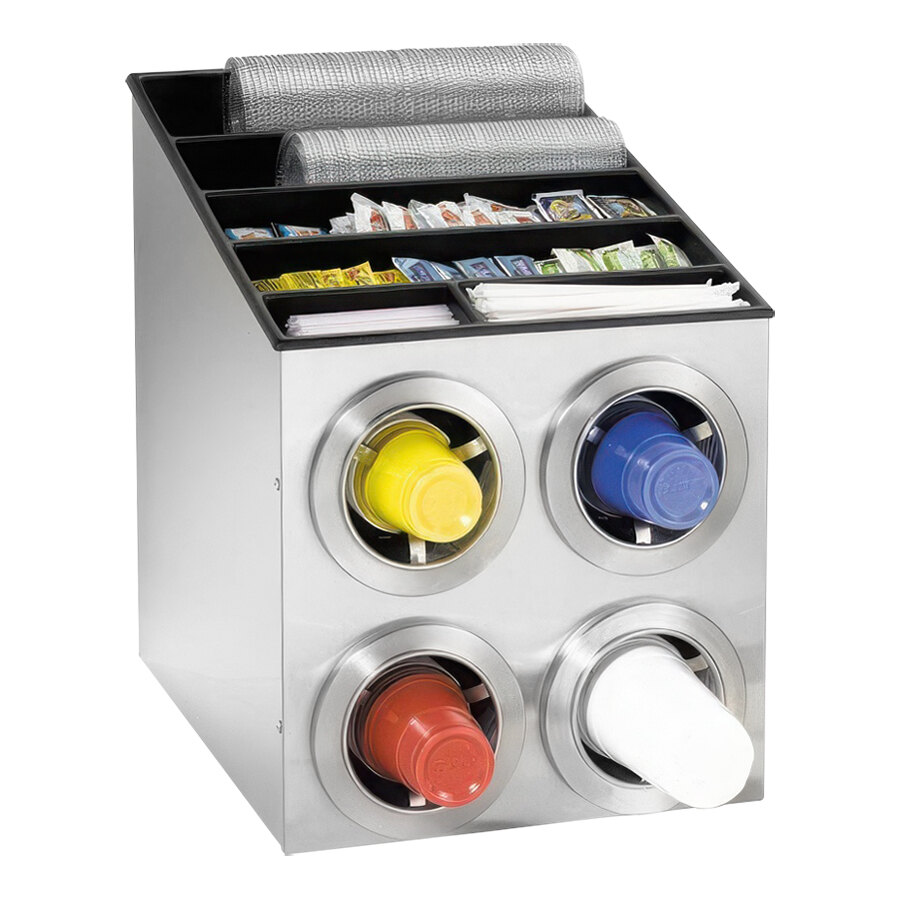 Dispense-Rite 22 1/2" Stainless Steel Countertop One-Size-Fits-All 4 ...