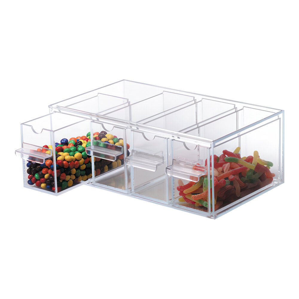 Dispense-Rite Clear Acrylic 4-Section Topping Dispenser TD-4