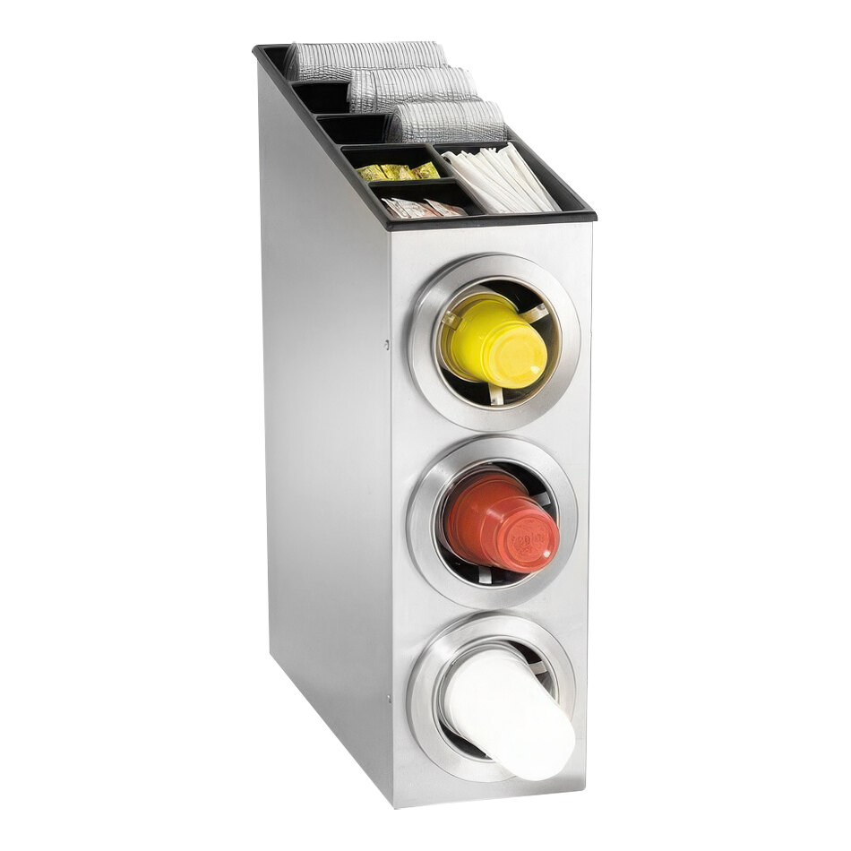 Dispense-Rite 29 3/8" Stainless Steel Countertop One-Size-Fits-All 3 ...