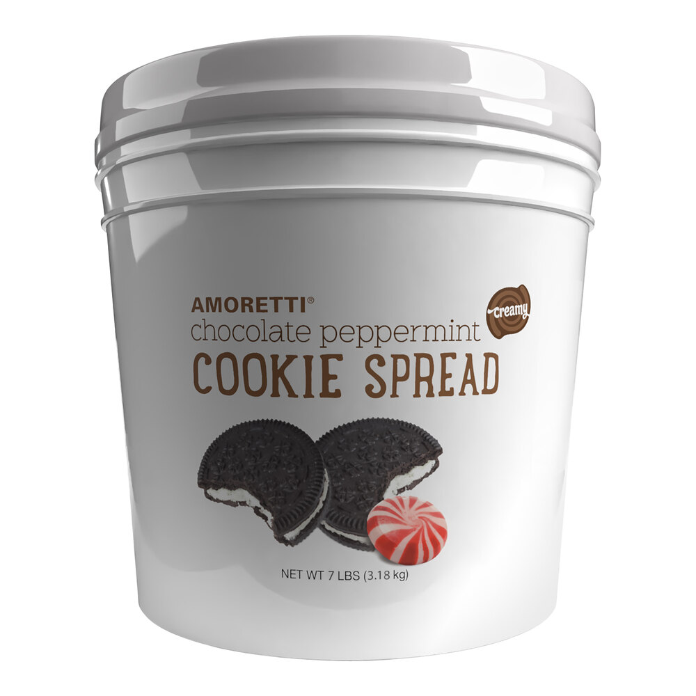 Amoretti Natural Creamy Chocolate Peppermint Cookie Spread 7 lb.