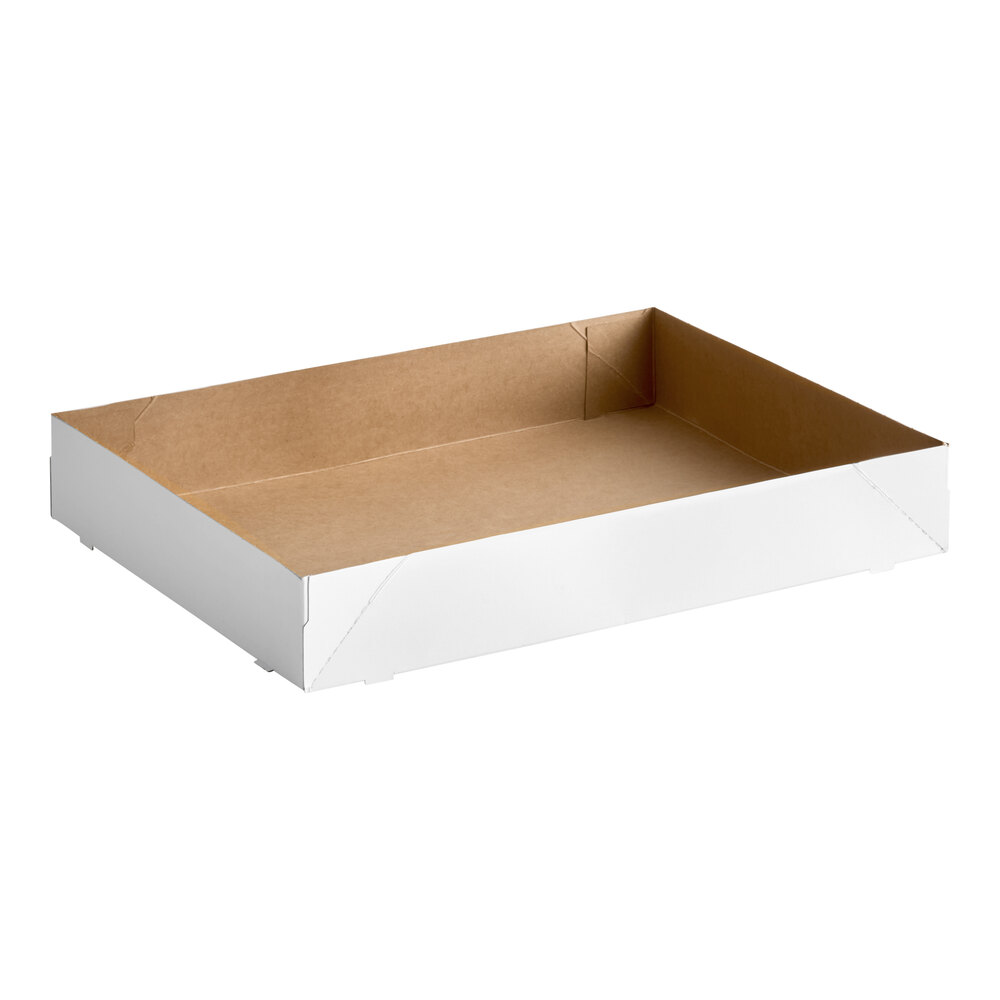16" x 12" x 2 1/2" Auto-Popup White U-Type Donut Tray - 150/Case
