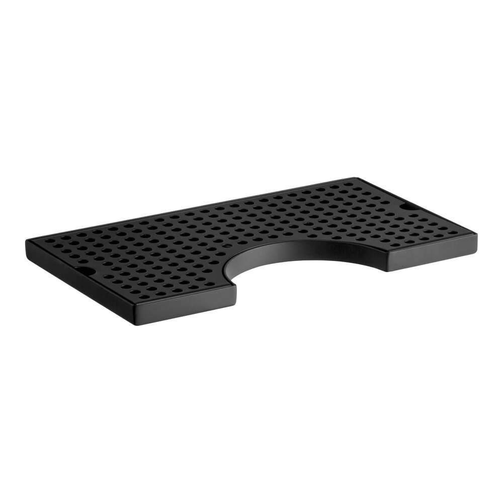 Regency 14" x 8" PVD Black Matte Surface-Mount Beer Drip Tray with 4 ...