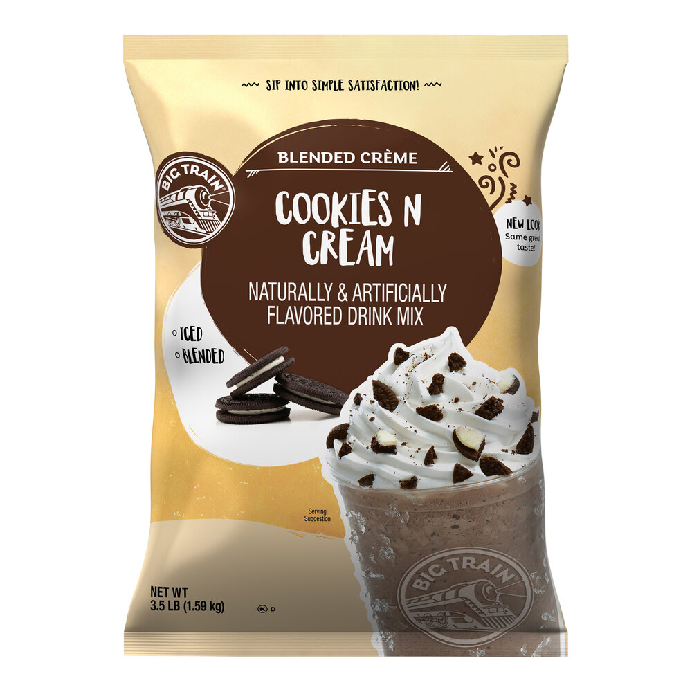 Big Train 3.5 lb. Cookies 'N Cream Blended Creme Frappe Mix - 5/Case