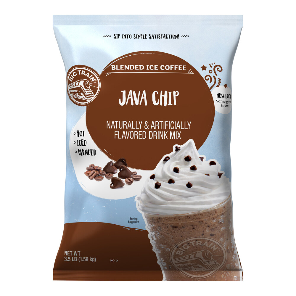 Big Train 3.5 lb. Java Chip Blended Ice Coffee Mix - 5/Case