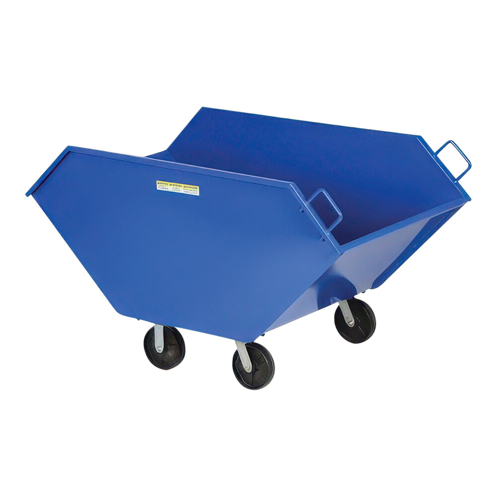 Vestil CHIP-26.7 26.7 Cu. Ft. Blue Steel Chip and Waste Truck with 8 ...