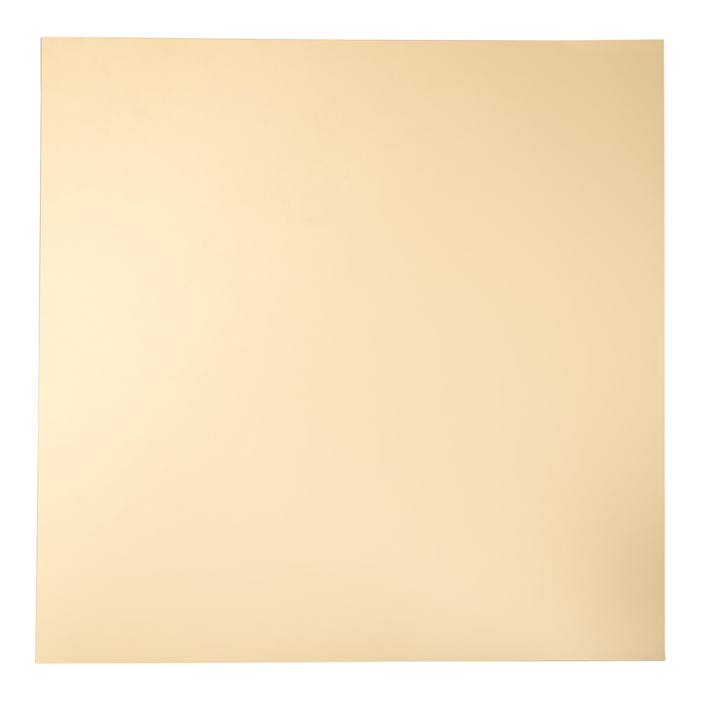 Posh Setting 12" Square Gold Flat Mirrored Plastic Charger Plate - 50/Case