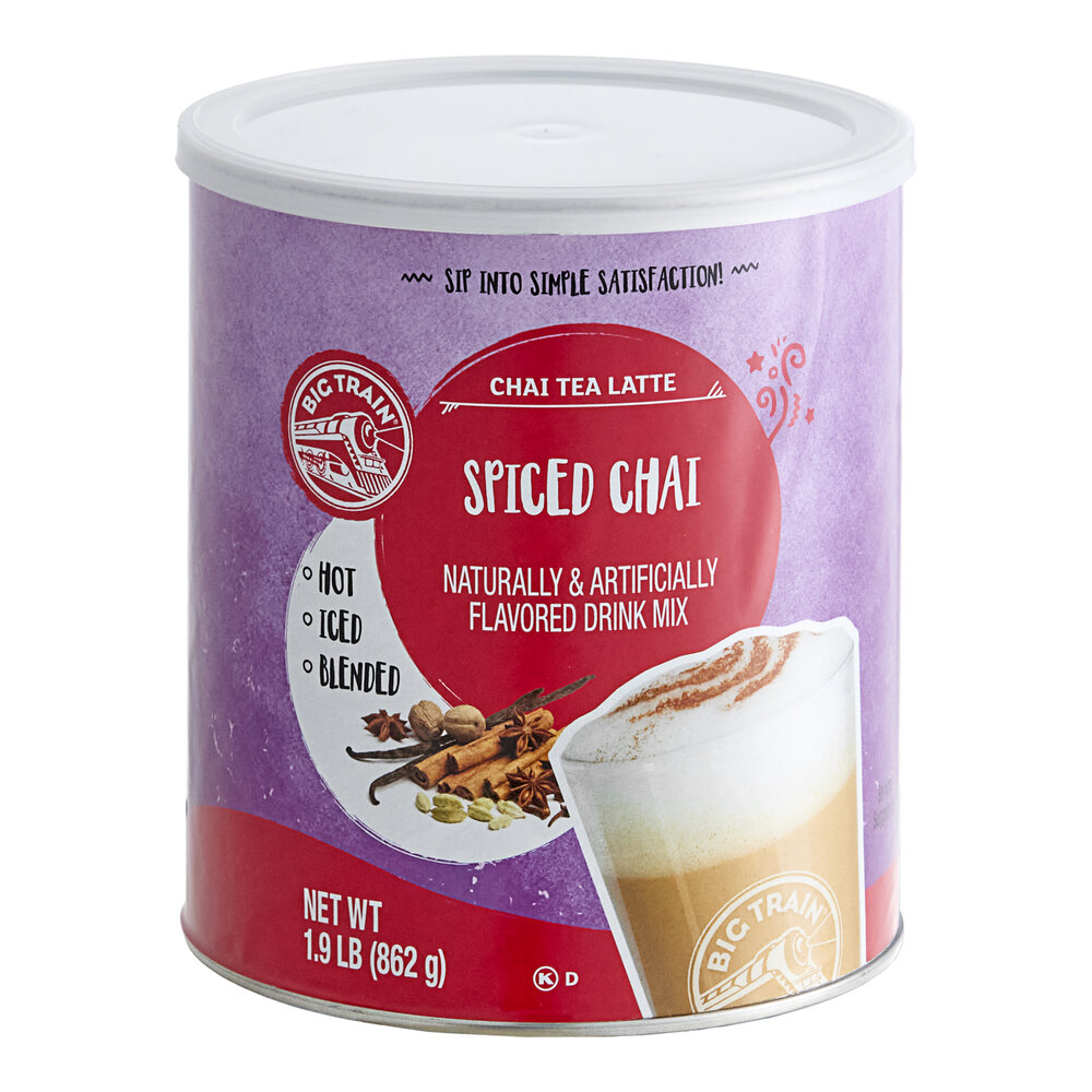 Big Train Spiced Chai Tea Latte Mix 1.9 lb. Can - 6/Case