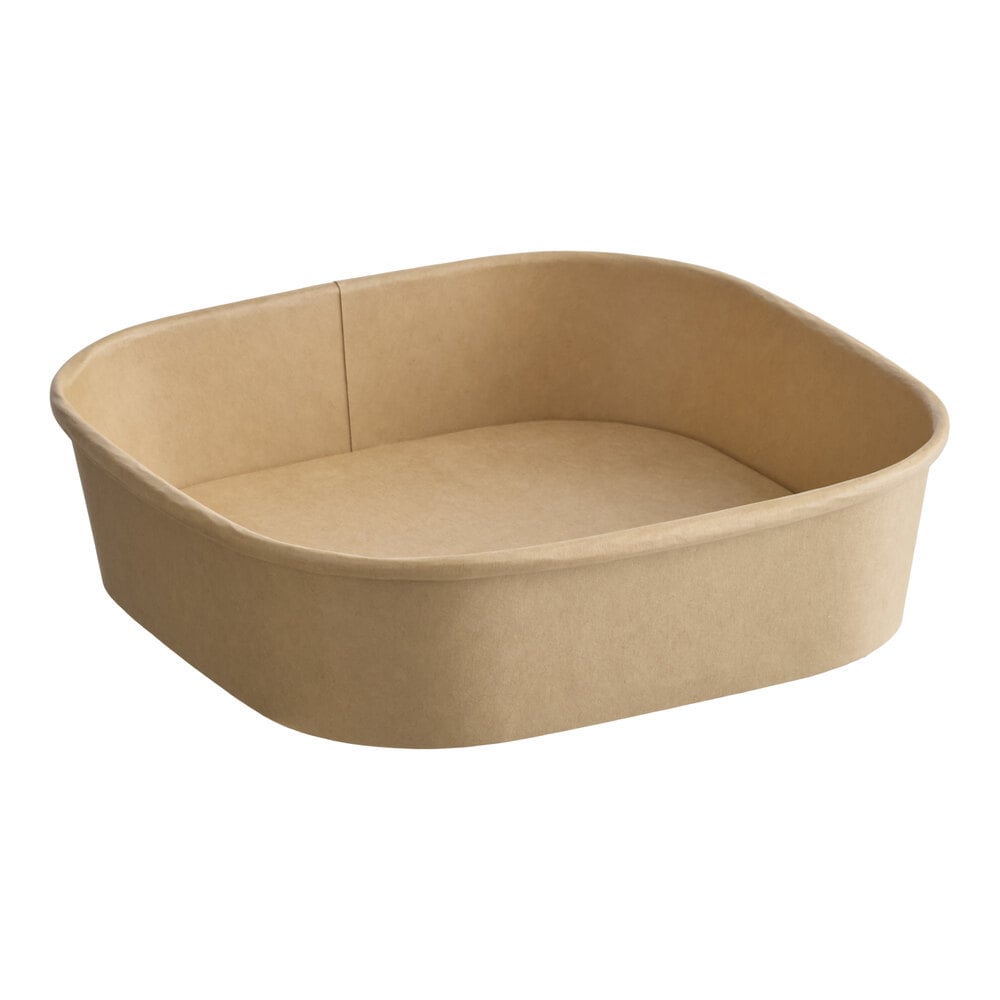 Choice 24 oz. Square Kraft PE-Lined Microwavable Take-Out Container ...
