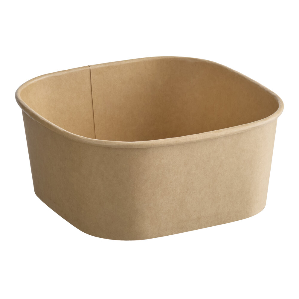 Choice 50 oz. Square Kraft PE-Lined Microwavable Take-Out Container ...