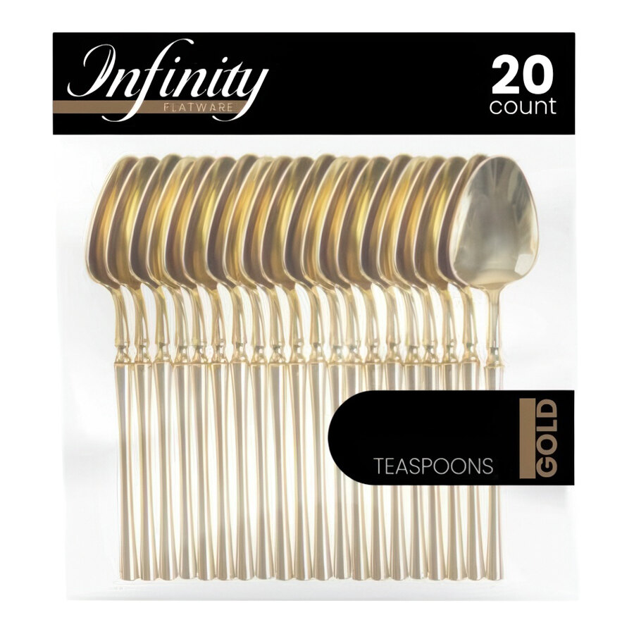 Posh Setting Infinity 8" Gold Extra Heavy Weight Plastic Spoon - 960/Case