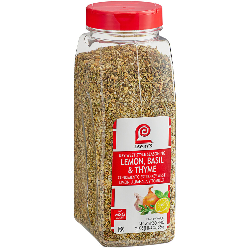 Lawry's 20 oz. Lemon, Basil, and Thyme Key West-Style Seasoning - 6/Case