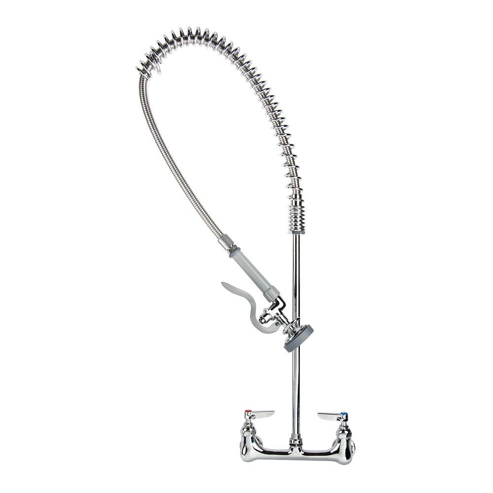 T&S B-0133-R EasyInstall Wall Mounted 35 1/2" High Pre-Rinse Faucet ...