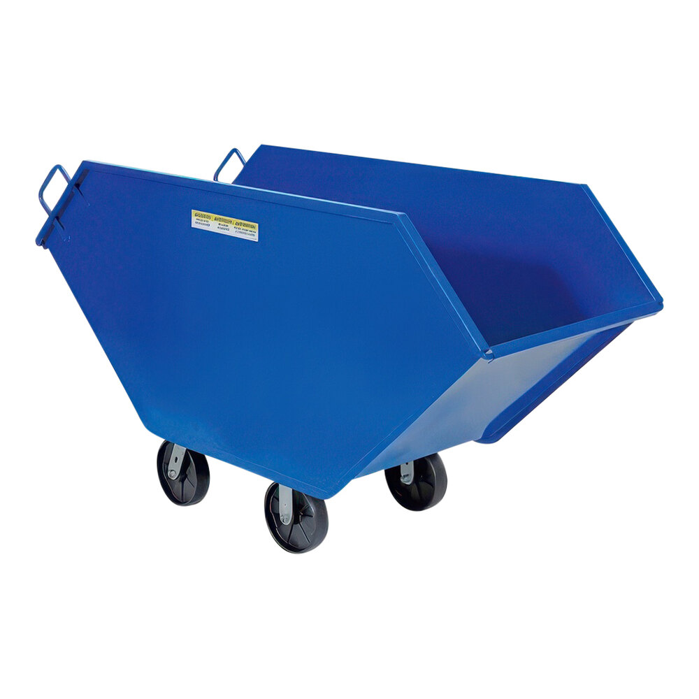 Vestil CHIP-17.5 17.5 Cu. Ft. Blue Steel Chip and Waste Truck with 8 ...
