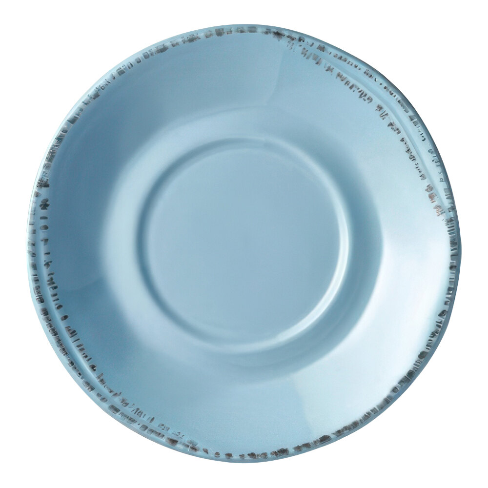 Libbey Farmhouse 6 1/4" Round Blue Hen Porcelain Saucer - 36/Case
