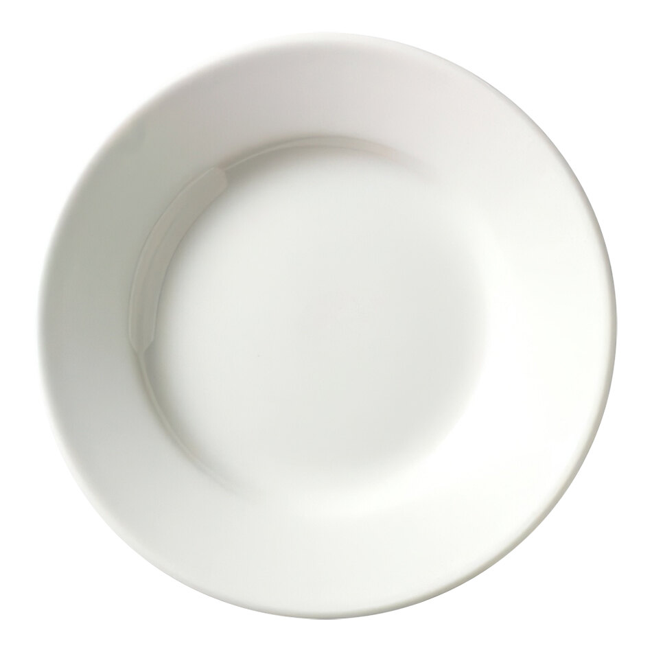 Libbey Porcelana 8 1/8" Round Bright White Wide Rim Porcelain Plate ...