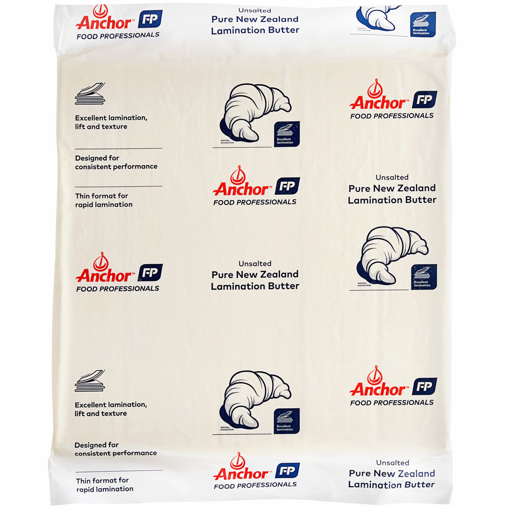 Anchor Food Professionals Frozen Unsalted Lamination Butter Sheet 83% ...