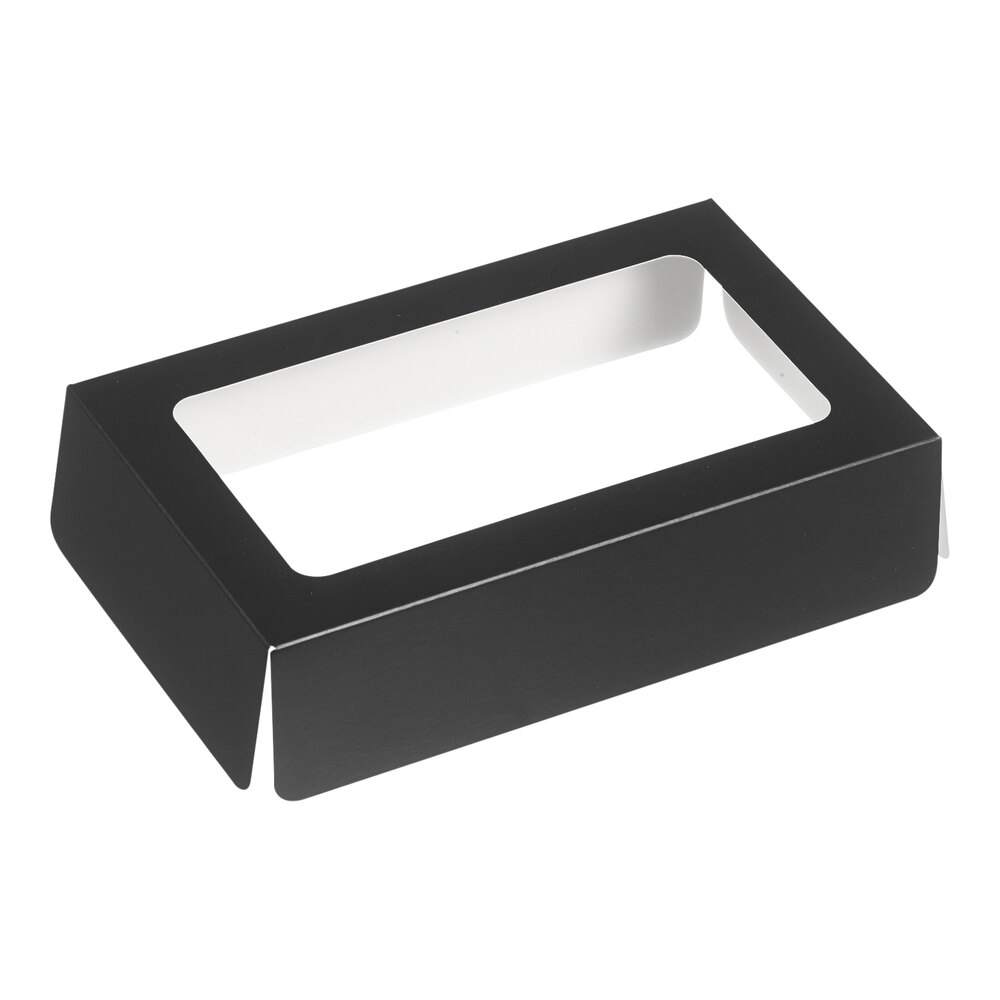 Solia 1/4 Size 10 1/4" x 6 3/16" x 2 9/16" Black Paperboard Gastro Tray ...