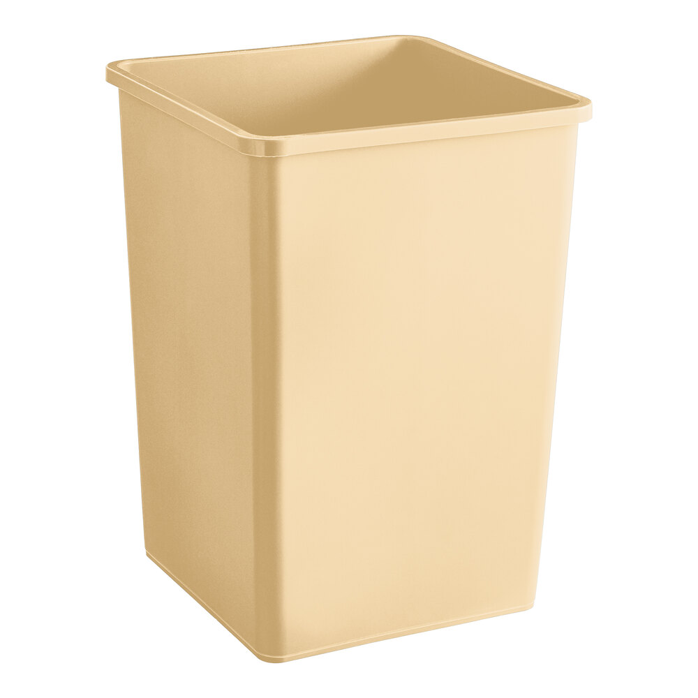 Lavex 35 Gallon Beige Square Trash Can