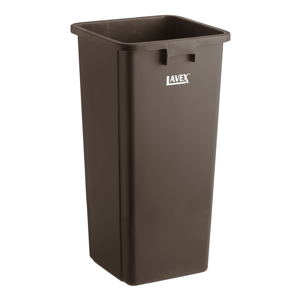 Lavex 23 Gallon Brown Square Trash Can