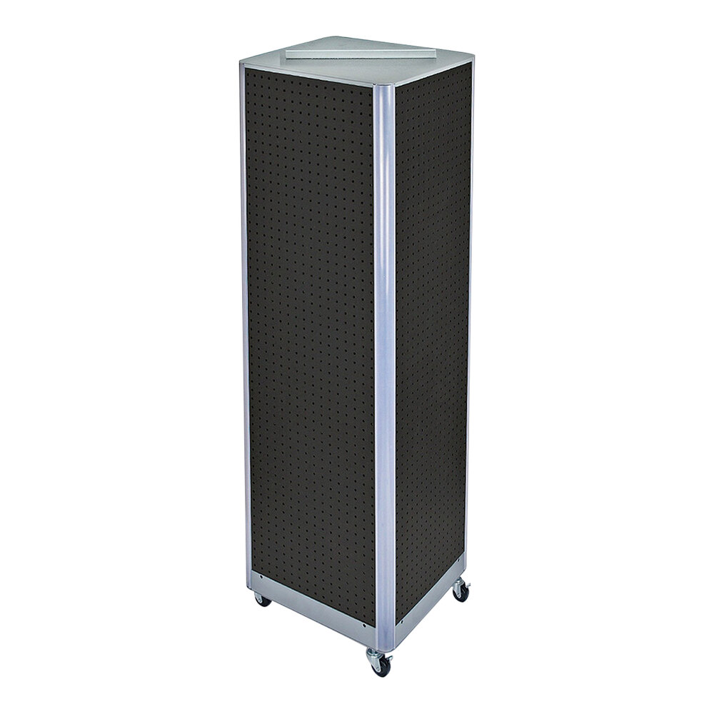 Azar Displays 20" x 20" x 65 1/16" Black High-Impact Styrene 4-Sided ...