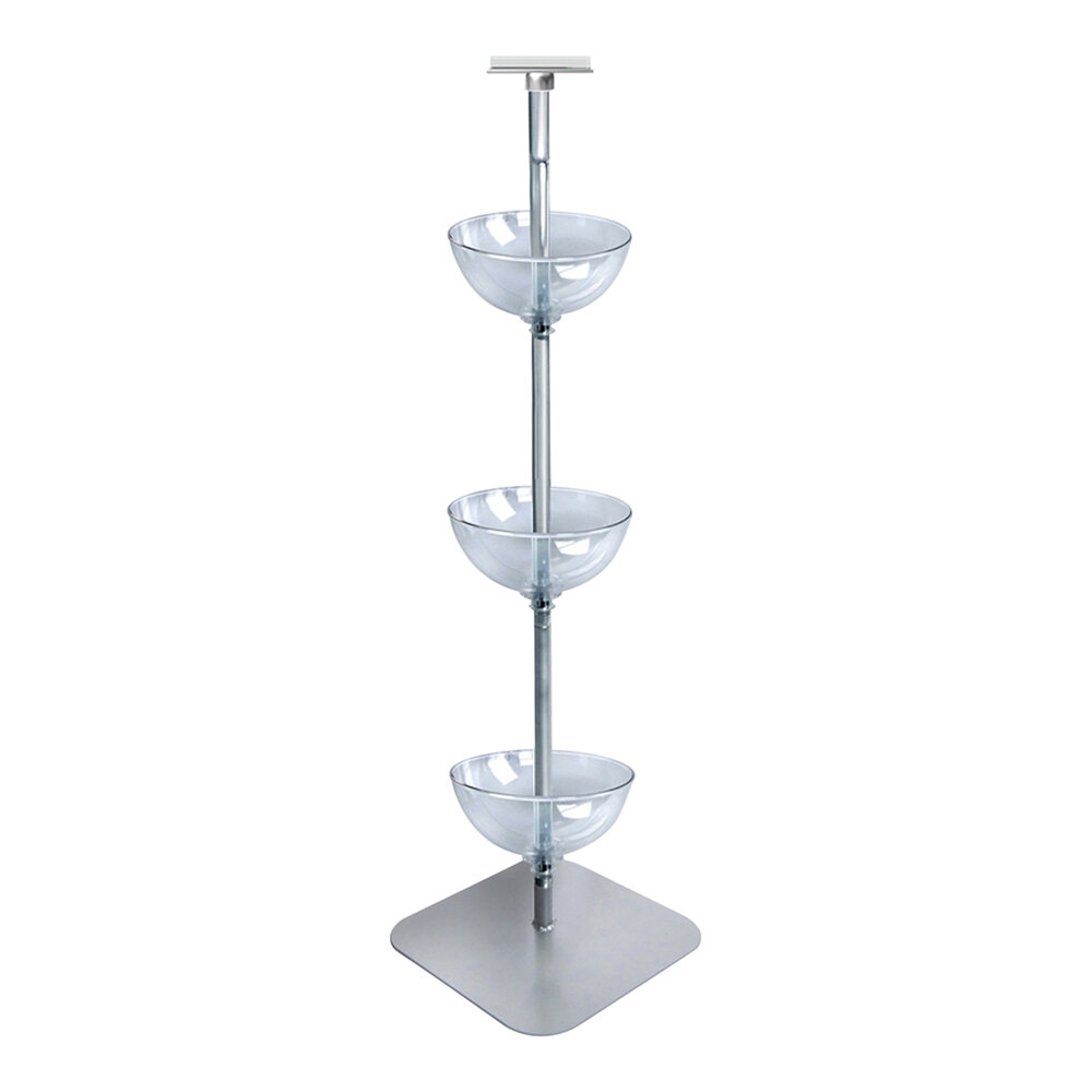 Azar Displays 12" 3-Tier Clear Polycarbonate Bowl Floor Display 751203
