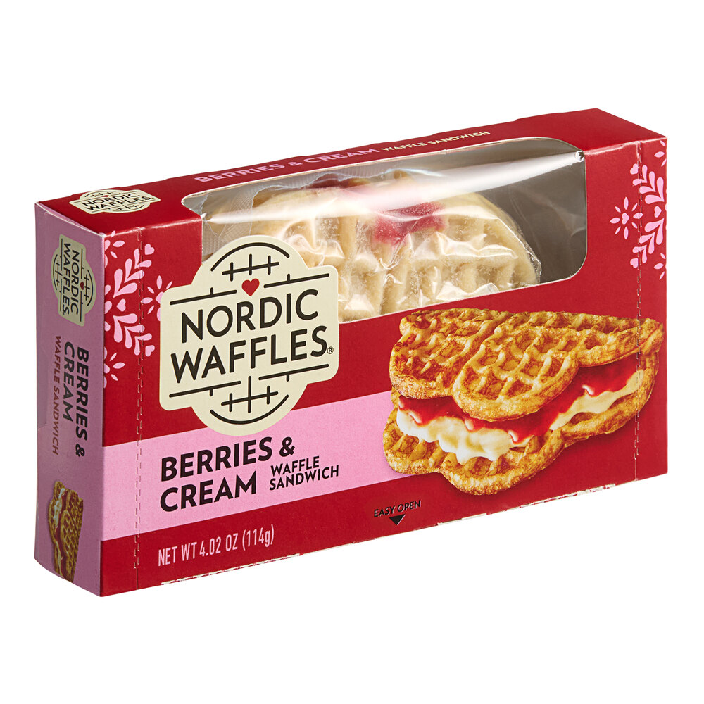 Nordic Waffles Berries and Cream Waffle Sandwich 4 oz. - 12/Case