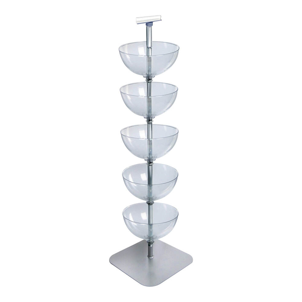 Azar Displays 14" 5-Tier Clear Polycarbonate Bowl Floor Display 751405