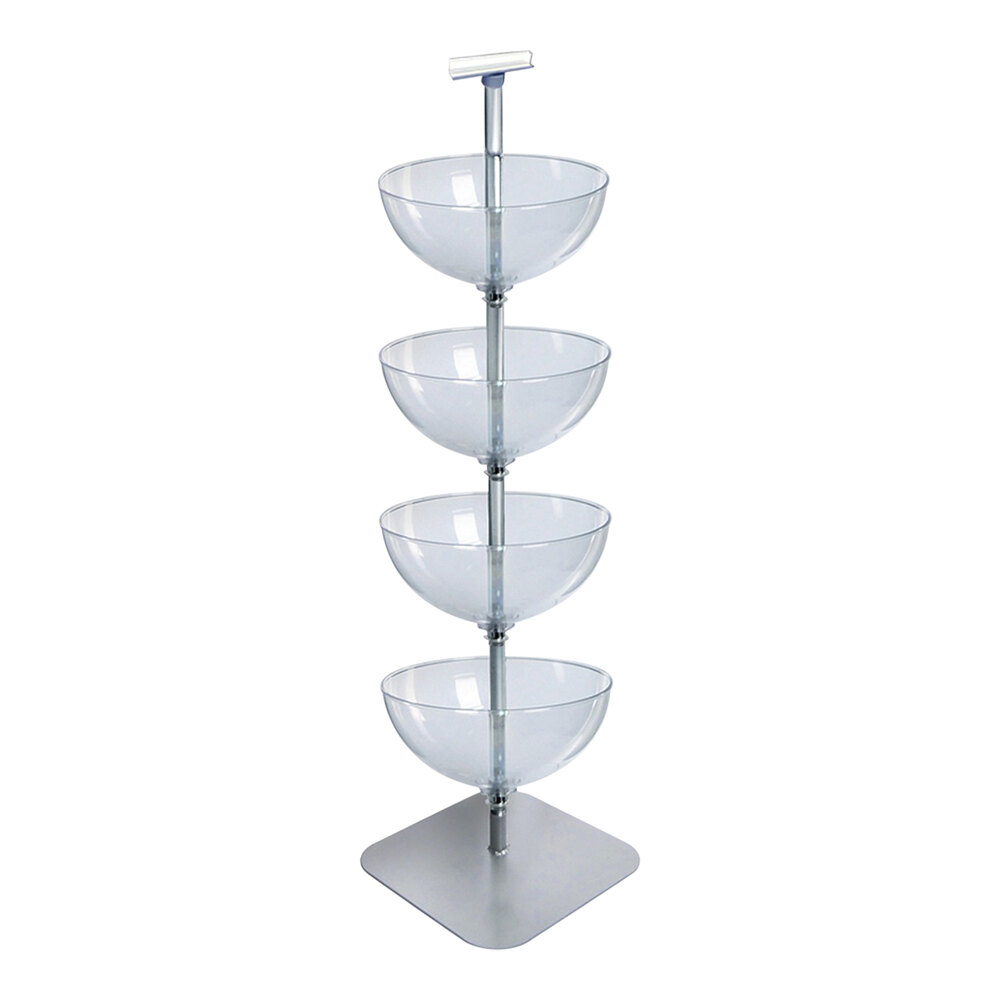 Azar Displays 16" 4-Tier Clear Polycarbonate Bowl Floor Display 751604