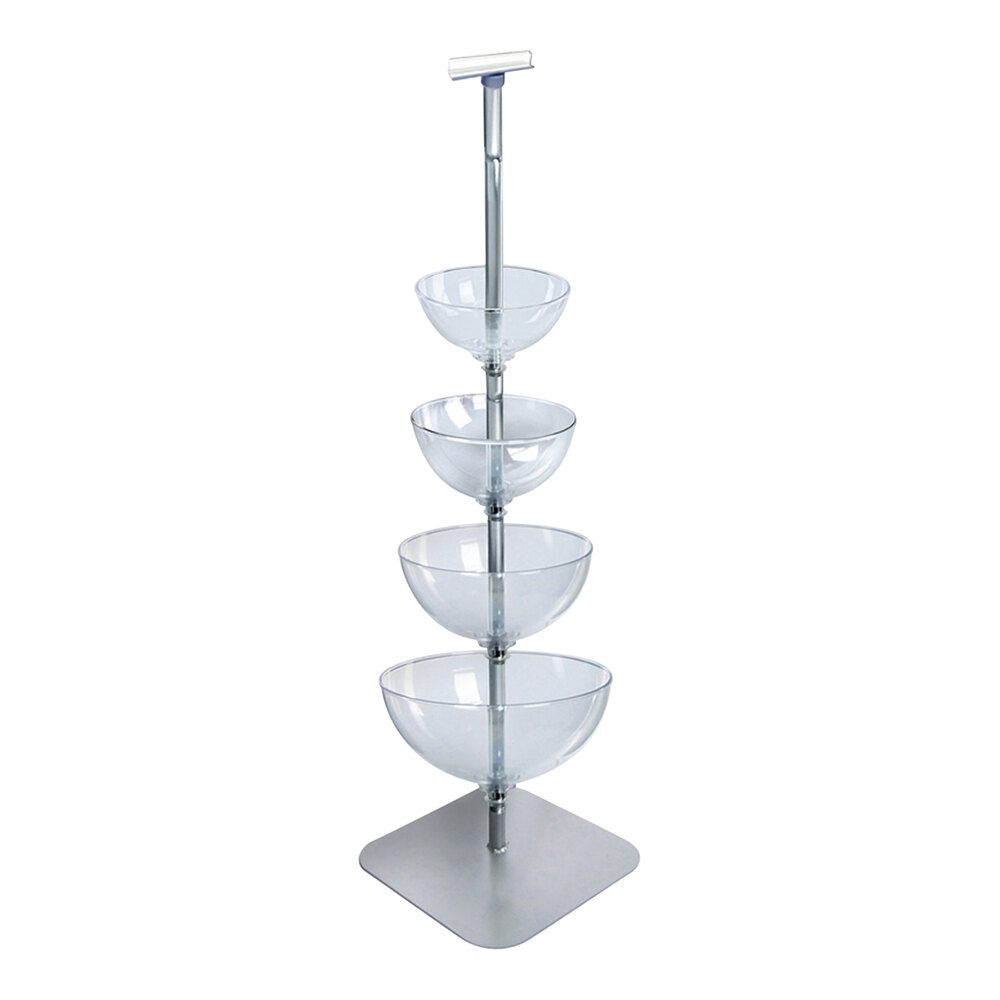 Azar Displays 10"-16" 4-Tier Cascading Clear Polycarbonate Bowl Floor ...
