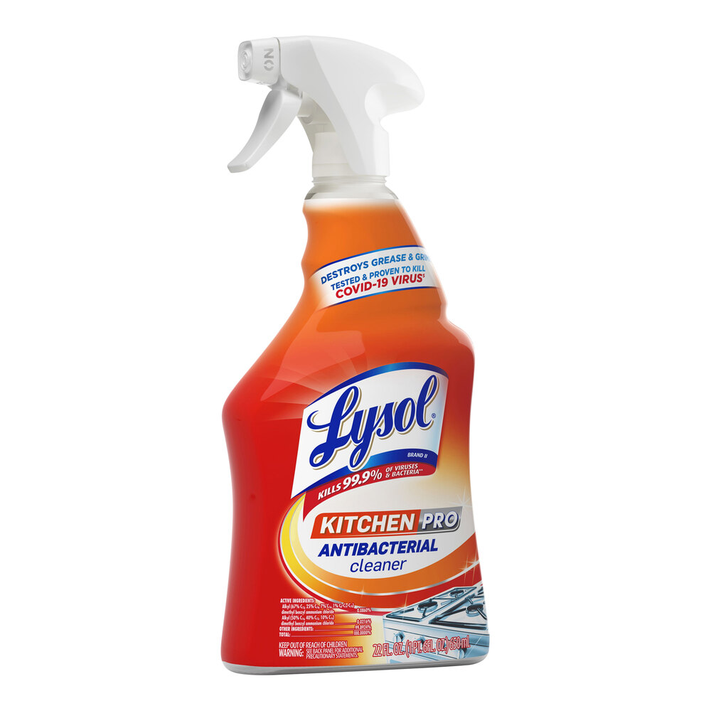 Lysol RAC79556 22 oz. Kitchen Pro Antibacterial Cleaner - 9/Case