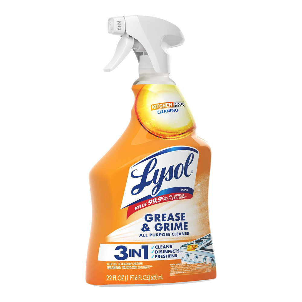 Lysol RAC79556 22 oz. Kitchen Pro Antibacterial Cleaner - 9/Case