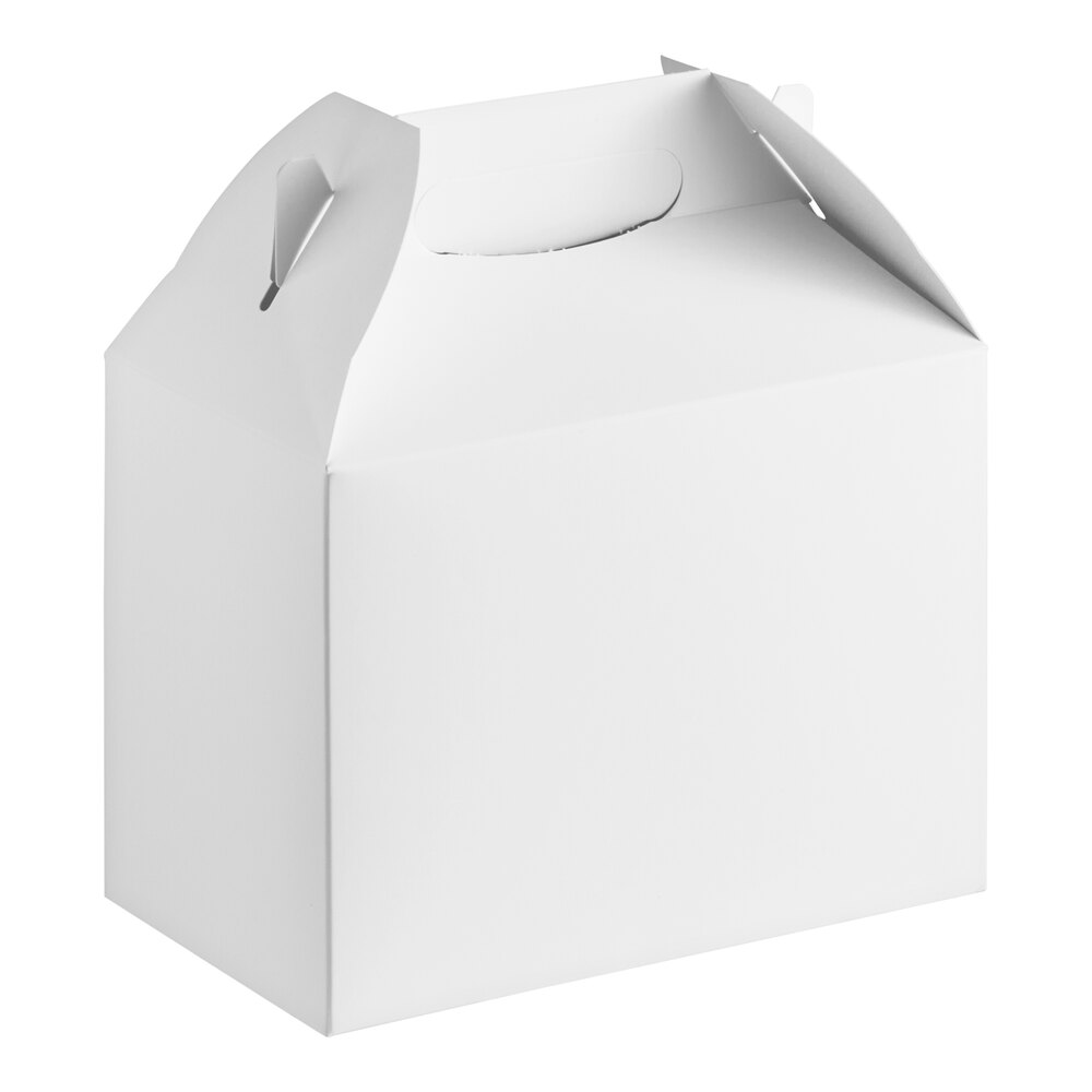 Choice 9" x 5" x 6 3/4" White Barn Take-Out Lunch / Chicken Box with ...