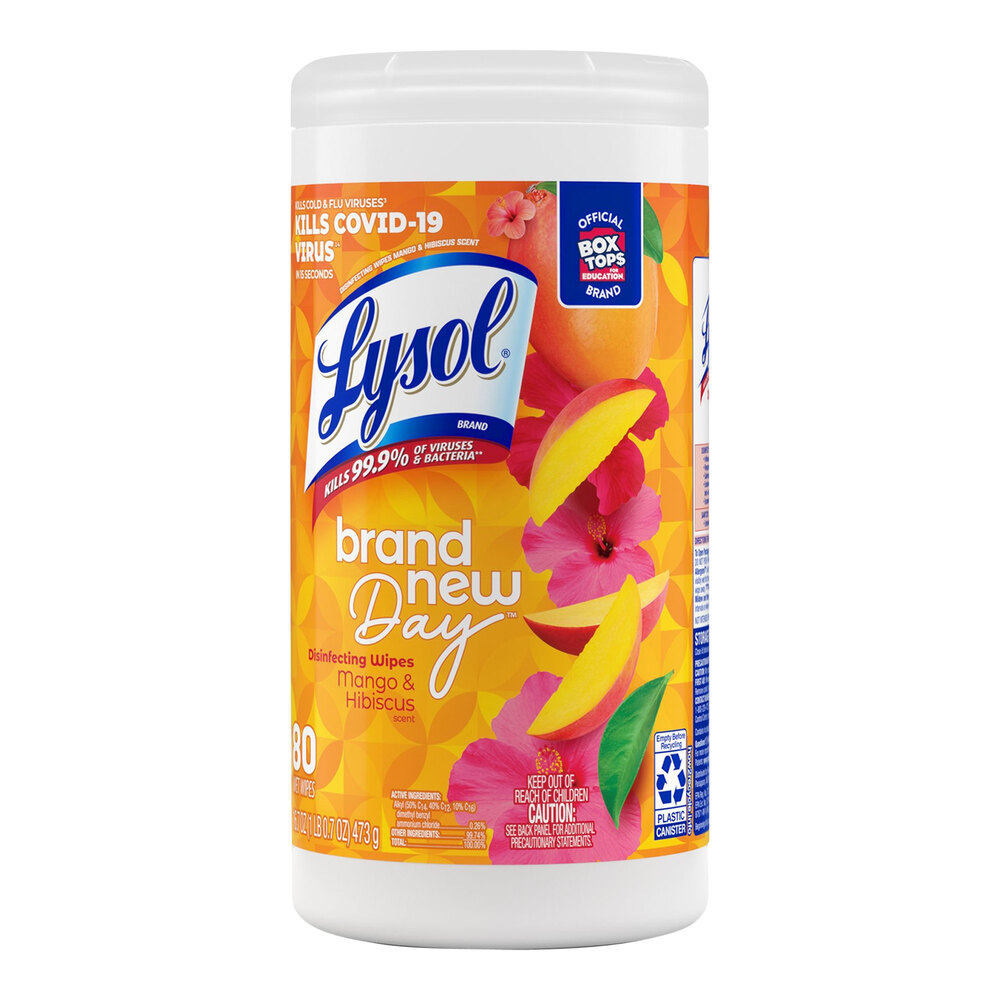Lysol 80-Count Mango and Hibiscus Scent Disinfecting Wipes - 6/Case