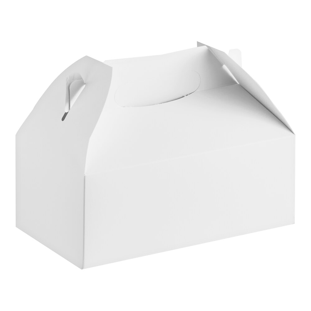 Choice 9" x 5" x 3 1/2" White Barn Take-Out Lunch / Chicken Box with ...