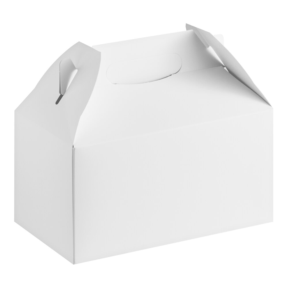 Choice 9 1/2" x 5" x 5" White Barn Take-Out Lunch / Chicken Box with ...