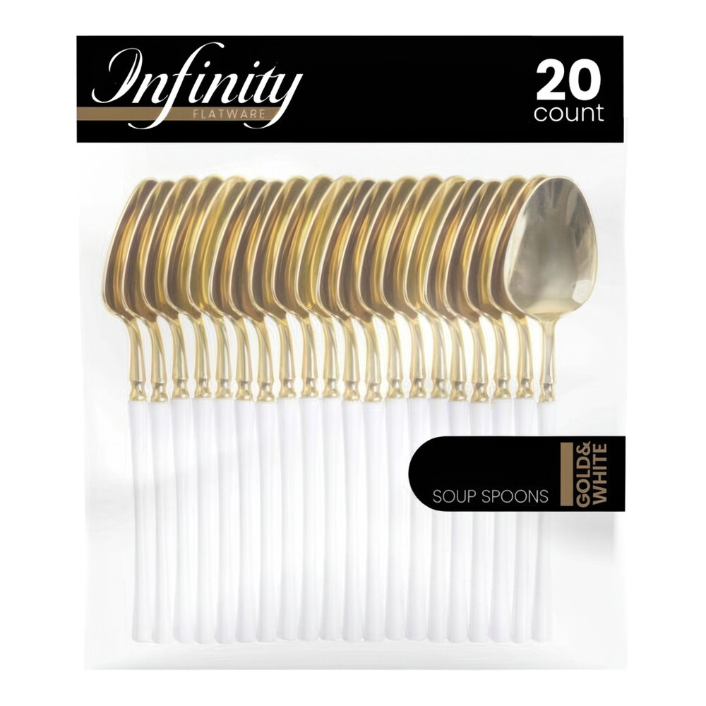 Posh Setting Infinity 8" Gold and White Extra Heavy Weight Plastic ...