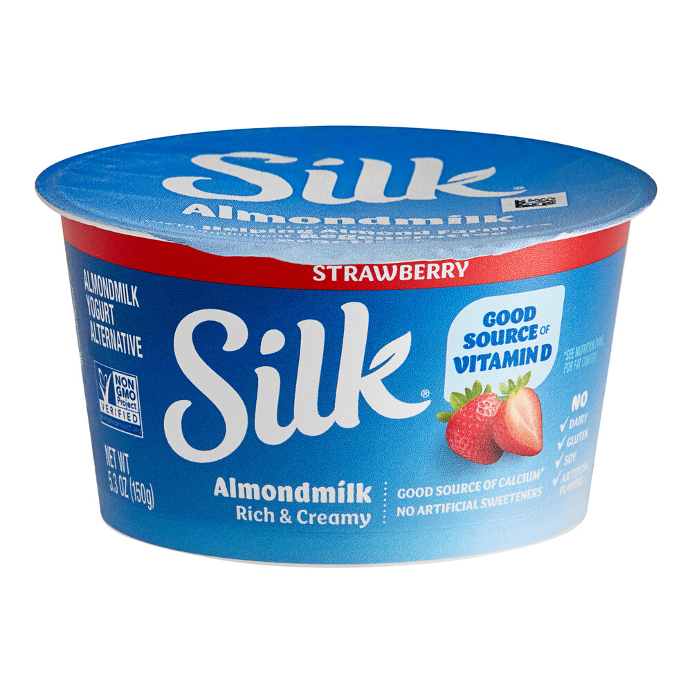 Silk Dairy-Free Strawberry Almond Milk Yogurt Alternative 5.3 oz. - 8/Pack