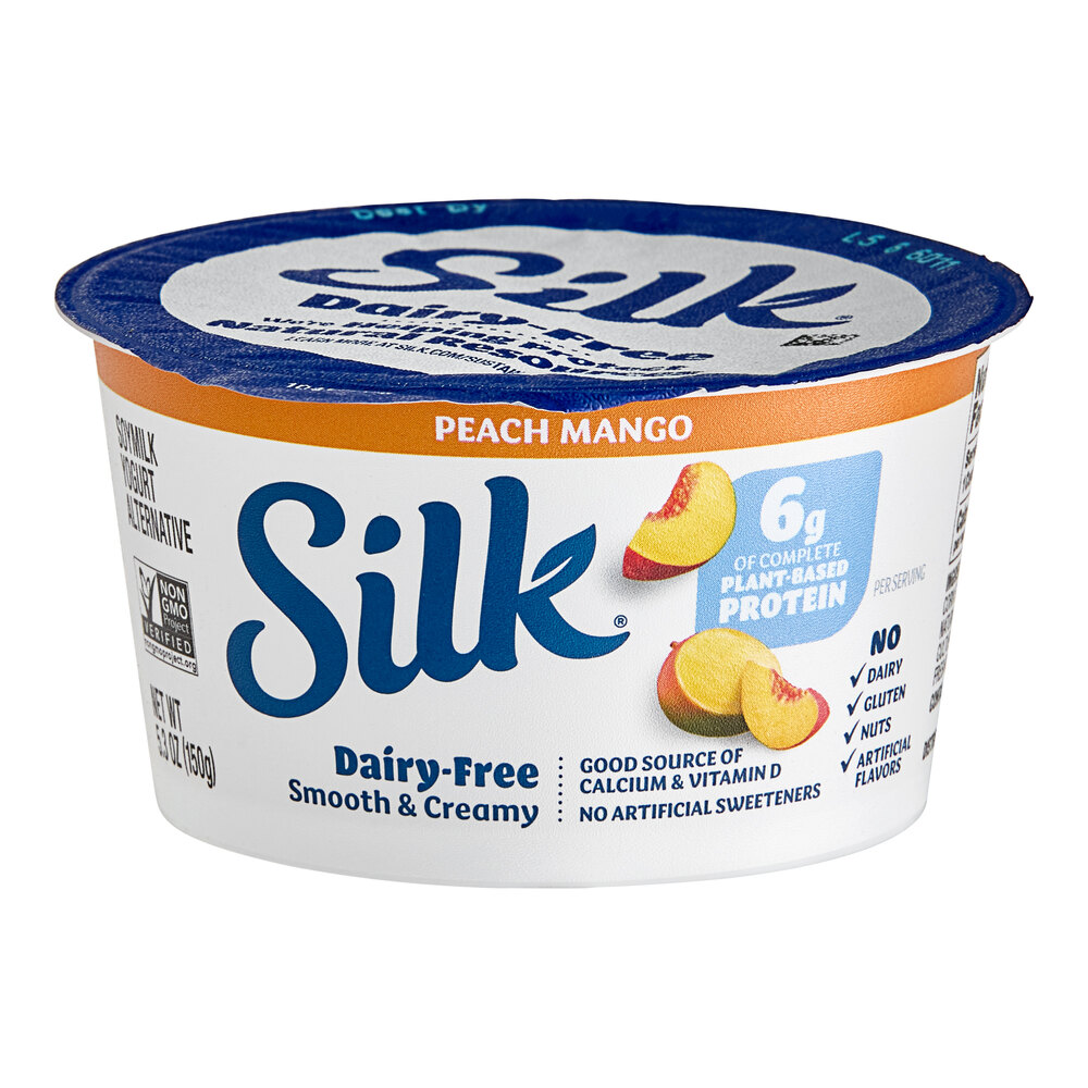 Silk Dairy-Free Peach Mango Soymilk Yogurt Alternative 5.3 oz. - 8/Pack
