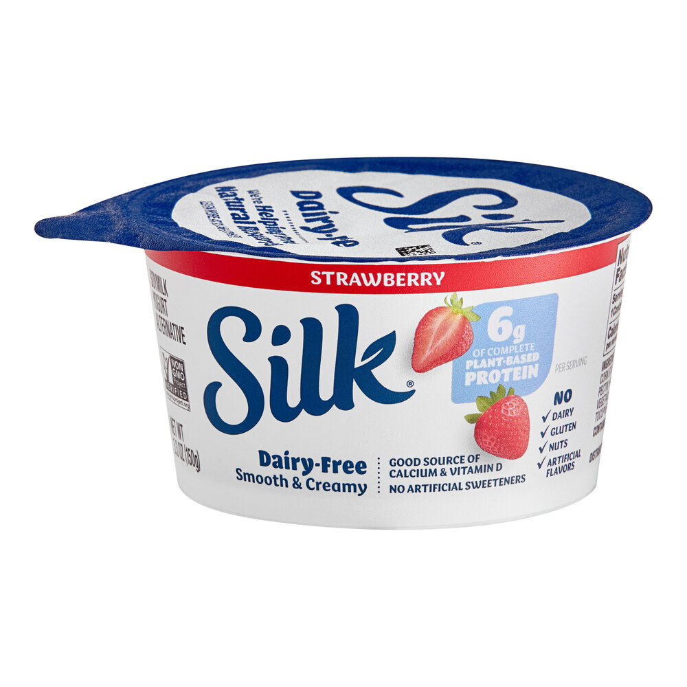Silk Dairy-Free Strawberry Soymilk Yogurt Alternative 5.3 oz. - 8/Pack