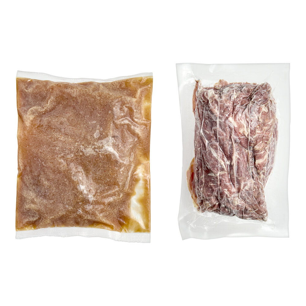 Vienna Beef Italian-Style Sliced Roast Beef with Gravy 3 lb. - 4/Case