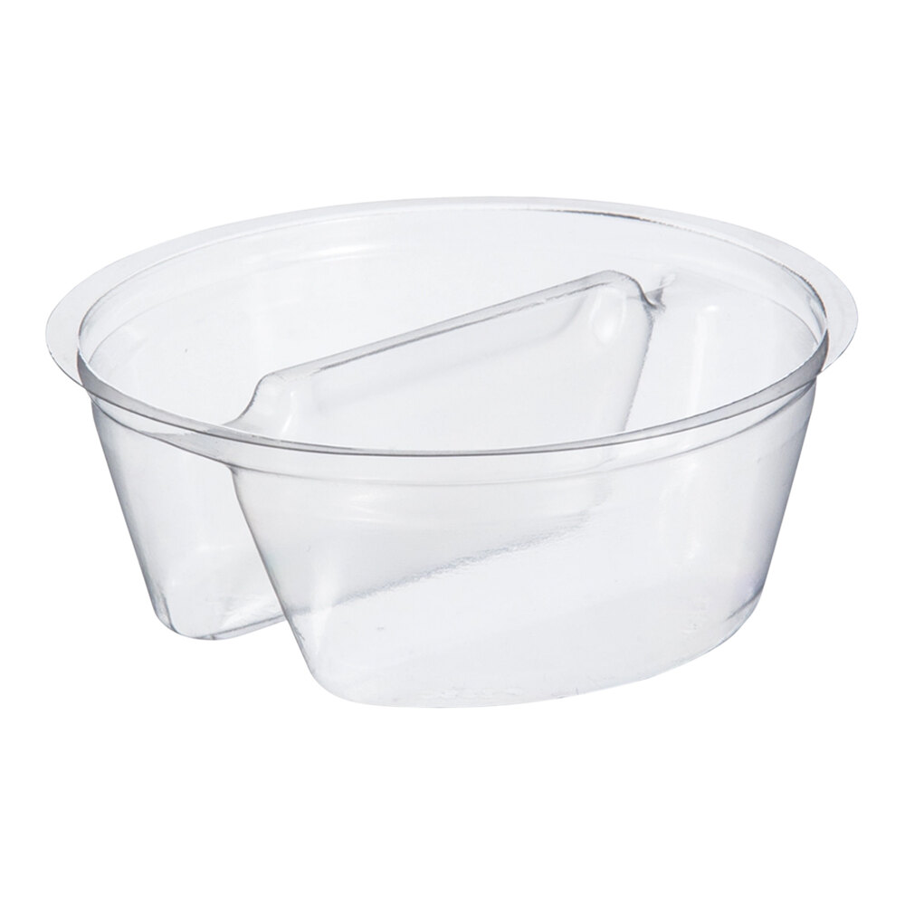 Dart 3.5 oz. Clear PET Double Compartment Cup Insert - 1,000/Case