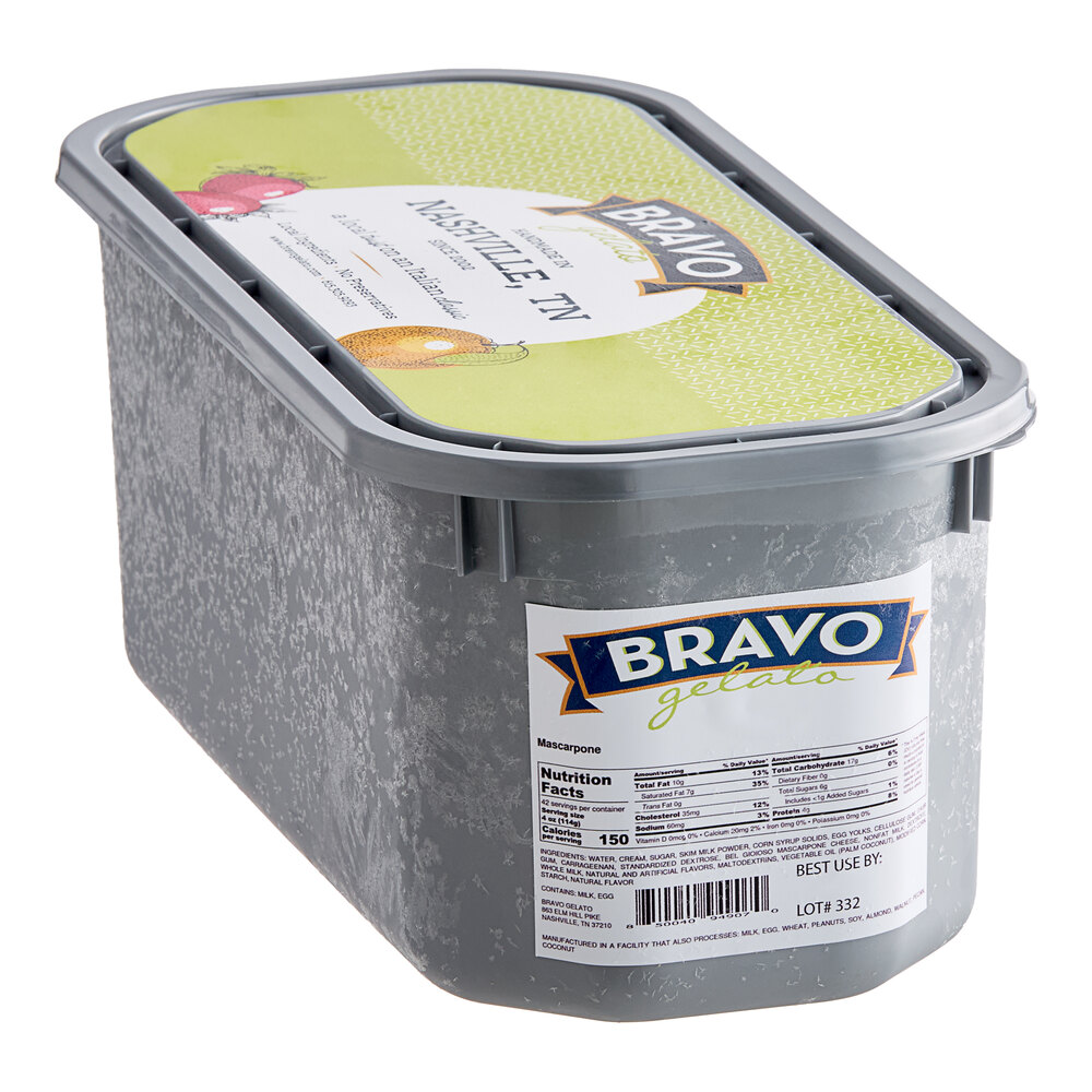 Bravo Gelato Mascarpone Gelato Tub 5 Liter