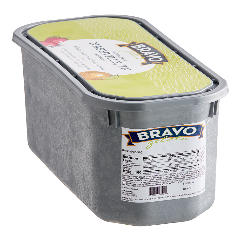 Bravo Gelato Banana Pudding Gelato Tub 5 Liter