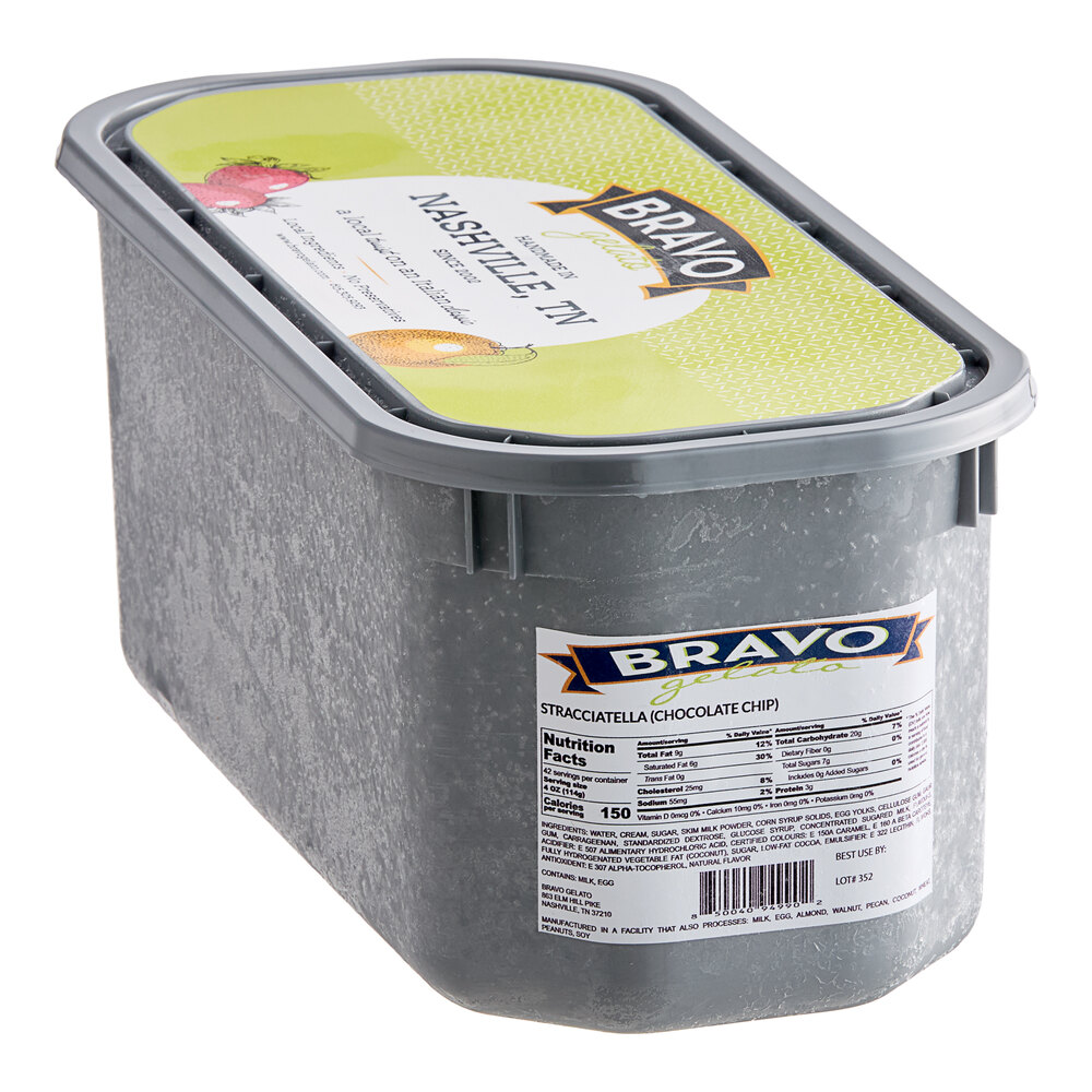 Bravo Gelato Stracciatella Gelato Tub 5 Liter