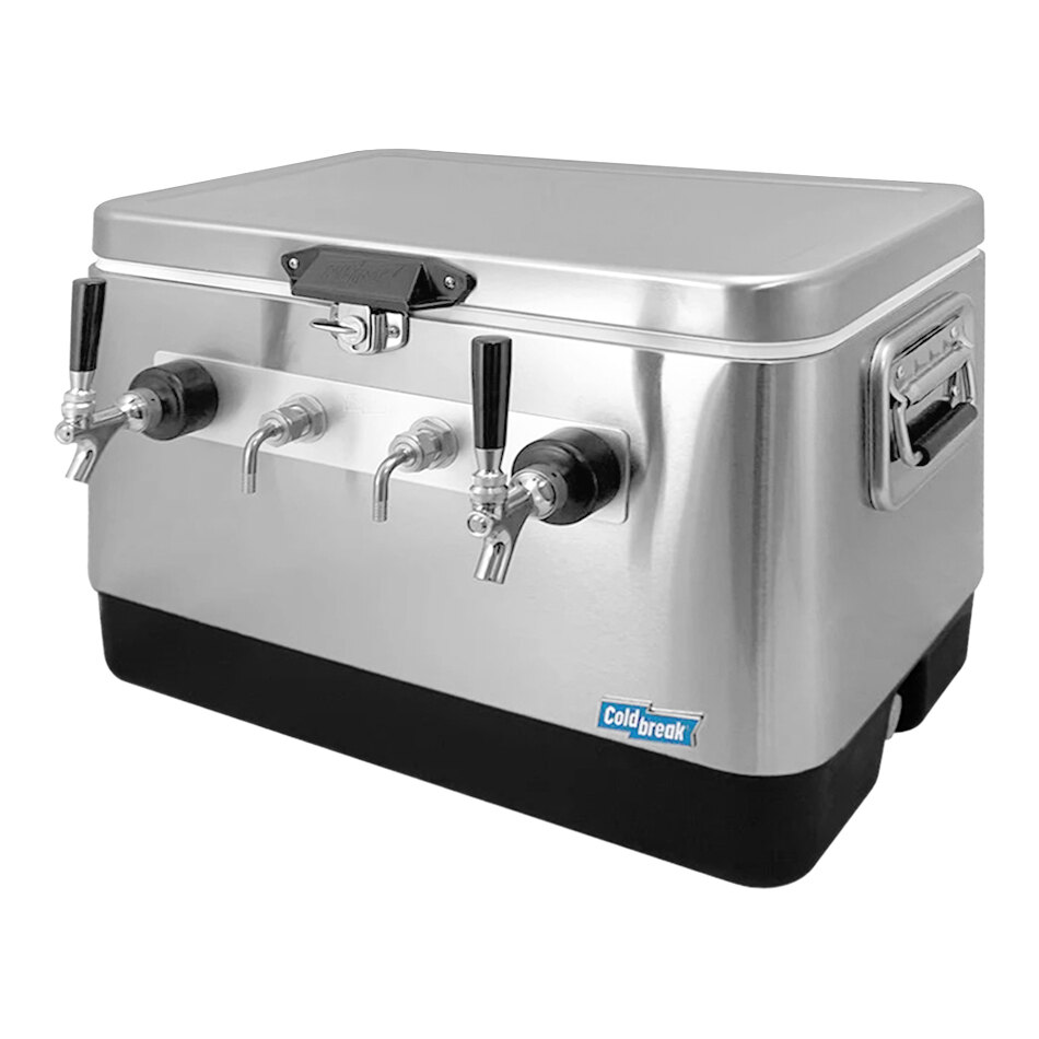 Coldbreak JOCK-2TF-SS54 Stainless Steel 2 Faucet 54 Qt. Insulated ...
