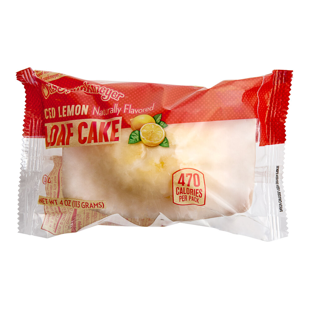 Otis Spunkmeyer Individually Wrapped Lemon Iced Loaf Cake 4 oz. - 24/Case